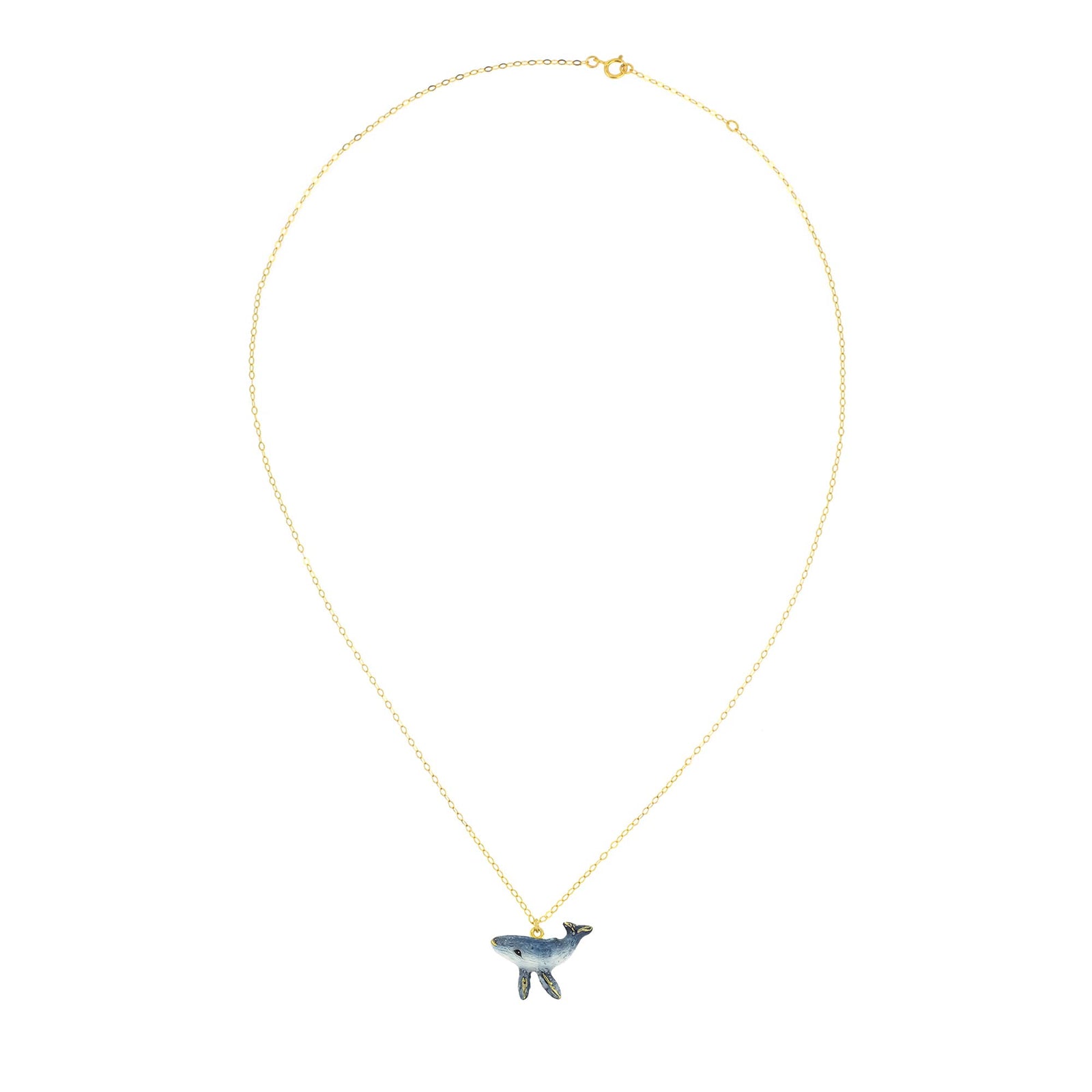 Flying Whale Charms Pendant Necklace 925 Sterling Silver | Happy Story